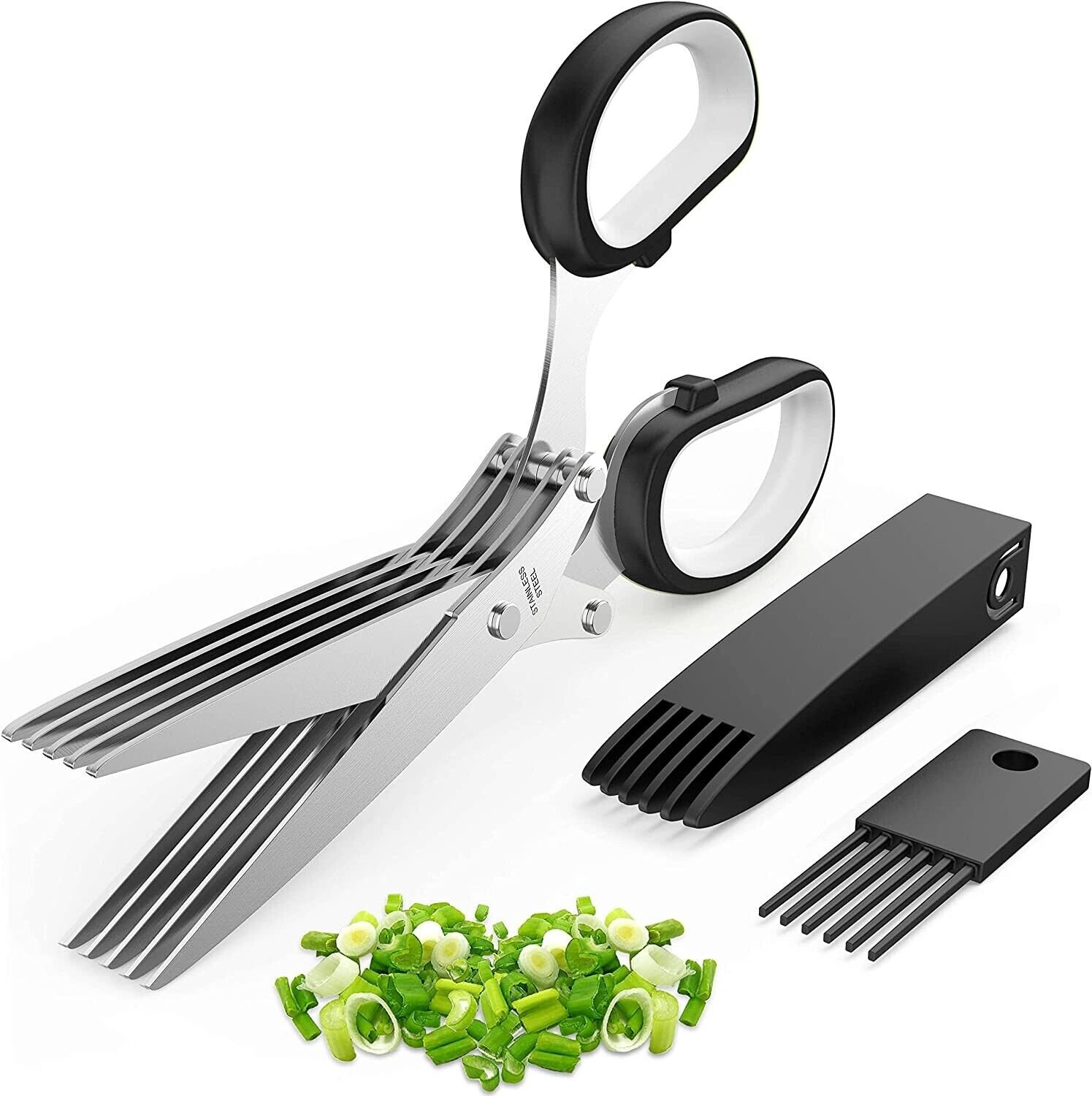 Herb Scissors With Multi Blades Stainless Steel Fast Cutting Shear ...